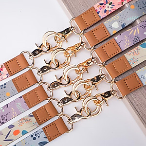 bolimoss Wrist and Detachable Neck Lanyards for Keys, Neck & Wrist Lanyards Keychain Set with Retractable Badge Reel for ID Badge Holder, Key Chain for Nurse,Teacher,Student, Offices (Marble)