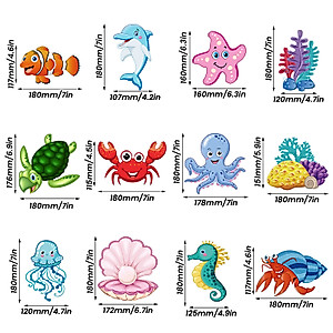 30 Pieces Sea Animals Hanging Swirl Decorations Under the Sea Birthday Party Ceiling Decor for Boys Girls Ocean Mermaid Creatures Baby Shower Tropic Fish Beach Party Favors Supplies