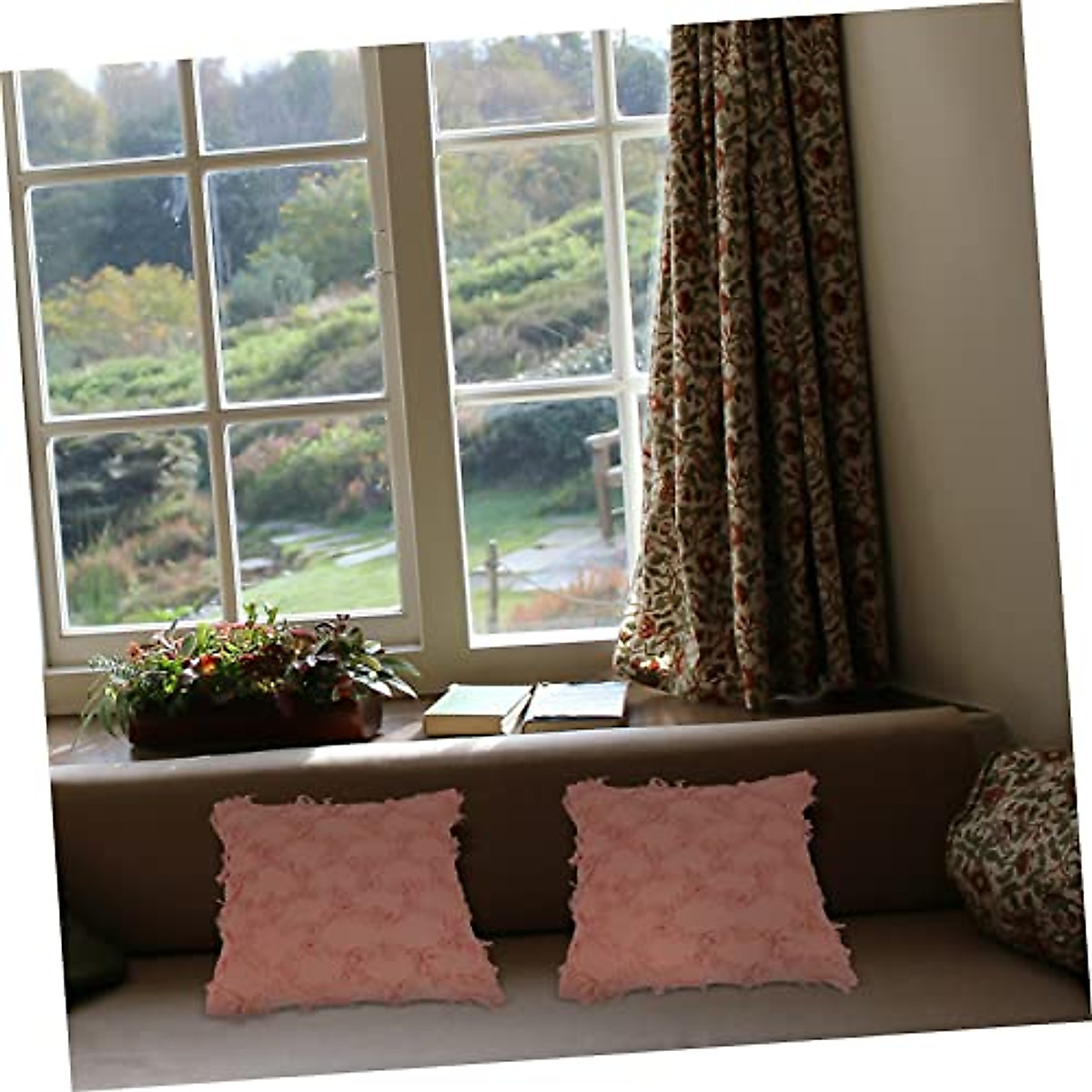 BESPORTBLE 2pcs Core for Shaped Covers Macrame Morocco Beding Design Pink Tassel Simple Cases Room Bed Lip Stylish Chic Hotel Protector Cotton Decor Chair Restaurant Pillowcase Practical