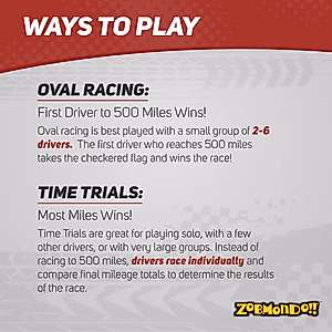 Zobmondo!! Go500 Car Racing Dice Game | Great for NASCAR Fans, Families, and Kids | Portable Fun Game for Home, Travel, Camping, Bleachers, Vacation, Beach