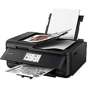 Canon All-in-One Printer Copier Scanner Fax Auto Document Feeder Photo and Document Printing Airprint (R) and Android Printing + Bonus Set of Ink and Printer Cable