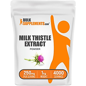 BulkSupplements.com Milk Thistle Extract Powder - Liver Support Supplement - Silymarin Milk Thistle - Milk Thistle for Dogs - Liver Cleanse - Fatty Liver Supplements (1 Kilogram - 2.2 lbs)