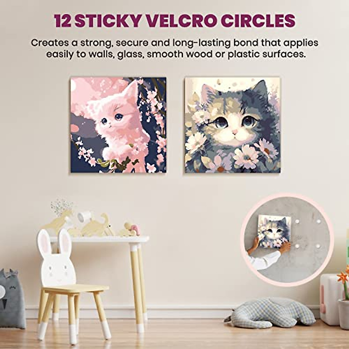 VINDIJA Framed Paint by Number for Adults Beginners - Cat Adult Paint by Number Kits on Canvas, 2 Pack Animals Paint by Numbers, DIY Oil Painting Acrylic Paints for Home Wall Decor Gift, 8x8in