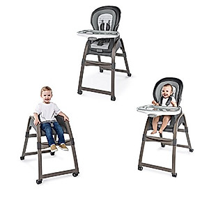 Ingenuity Boutique Collection 3-in-1 Wood High Chair, Bella Teddy - High Chair, Toddler Chair, and Booster