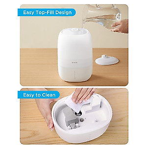 GoveeLife Smart Humidifiers for Bedroom, 3L Top Fill Cool Mist Humidifiers with Essential Oil Diffuser, Humidity Control, WiFi Air Humidifier with Night Light, for Baby, Plants, Home, Work with Alexa