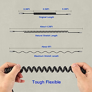 Coiled Lightning Cable Apple Carplay Compatible [Apple MFi Certified] Short USB to Lightning Apple Carplay Cable with Data Sync, Retractable iPhone Charger Cord for iPhone/Pad/Pod