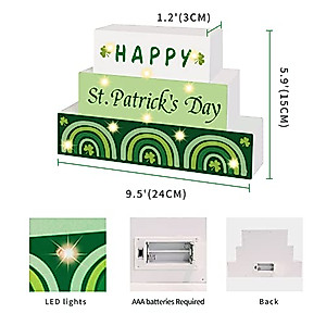 St Patricks Day Decorations, LED St Patricks Wood Block Sign, St Patrick Rustic Letters, Farmhouse Home Table Centerpiece Decor,St Patricks Day decor Tiered Tray, Tables, Mantel Decor,St Patricks Day Gift