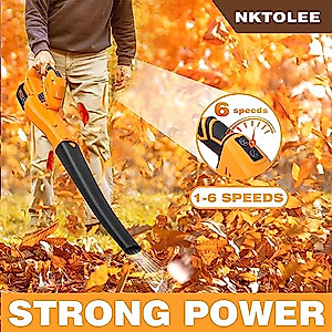 Cordless Leaf Blower - 20V Leaf Blower Cordless with 2 Batteries & Charger, Lightweight Portable Blower for Cleaning Leaf, Dust, Debris, Patio, Car, Porch （Included Goggles and Gloves）