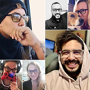 J+S Blue Light Reading Glasses for Women Men | 3 in 1 Readers Block Harmful Blue-Light 100% UVA UVB | 1.0+ to 3.0+ Diopter (Haka - Rectangle | Black Frame 1.5+)