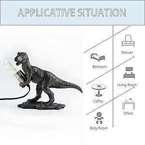 Jazzco Retro Dinosaur Lamp Decoration Light Animal Desk Lamp Vintage Lamp for Reading Living Room Kid's Baby Room Children Bedroom Bars Bedrooms