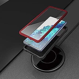 ExoGuard Samsung Galaxy S20 FE 5G Case, Rubber Shockproof Full-Body Cover Case Built-in Screen Protector with Kickstand for Samsung S20 FE 5G Phone (Red)