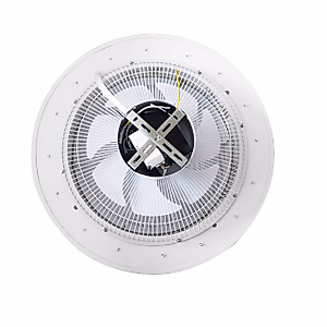 21.6" Ceiling Fan with Lights, Enclosed Round LED Ceiling Lighting Fan w/Invisible Blades,Semi Flush Mount Low Profile Fan W/Remote Control for Bedroom Living Room Children's Room (Constellation)