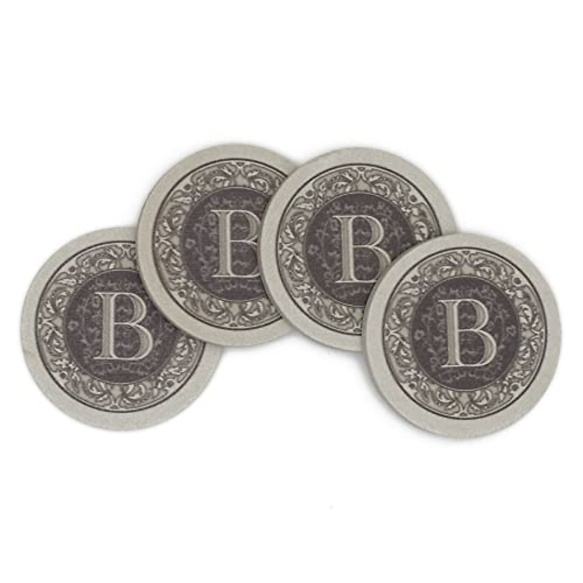 Thirstystone Monogram Letter B Absorbent Sandstone Coaster 4-Pack Made in The USA Decorative, Absorbent, Easily Wipes Clean