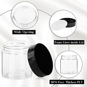 36 Pack 2 Oz Small Plastic Container Jars with Lids and Labels BPA Free, TUZAZO Empty Round Clear Cosmetic Containers Plastic Slime Jars for Lotion, Cream, Ointments, Samples, Travel Storage (36)