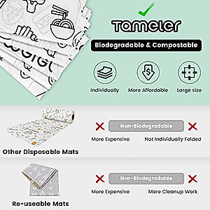 30 Pack Baby Splat Mat Under High Chair, 35'' x43'' Waterproof and Disposable Splash Mats, High Chair mat for Floor, Baby Led Weaning Supplies, Biodegradable, Compostable