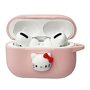 Cartoon Case for Airpods Pro 2nd Generation 2022,Seadream Kawaii Silicone Protective Cover 3D Cute Cat Animal Character Case Cover with Metal Keychain Compatible with Airpods pro 2nd
