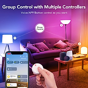 OREiN Matter Smart Light Bulb, Smart Light Bulbs Work with Apple Home, Alexa, Google Home, SmartThings, A19 Color Changing Light Bulbs 2.4Ghz WiFi, 800 Lumens Equivalent 60W 4Pack