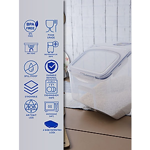 LOCK & LOCK Easy Essentials Food Lids (Flip-Top) / Pantry Storage, BPA Free, Top-50.7 Cup-for Rice, Clear