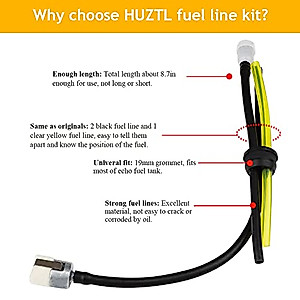 HUZTL Carburetor for Echo SRM225 GT225 SRM GT 225 GT225i GT225L PAS225 PE225 PPF225 SHC225 String Trimmer Carburetor Parts with Fuel line Spark Plug Repair Kit