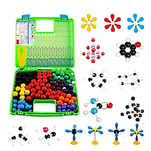 EXBEPE Comprehensive Chemistry Molecular Model Kit 406pc Organic and Inorganic STEM Set,Middle,High school,and College Supplies, Educational Science Set Learning Structure and Reactions Student Gifts