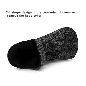 YuEagleSky Golf Club Head Covers (4PCS) Driver Fairway #3#5 Hybrid Space Cotton Black for Men Women