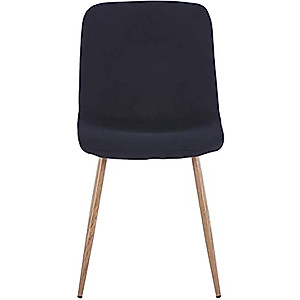 Beaugreen Velvet Dining Chairs Set of 4 Modern Kitchen & Dining Room Chairs with Metal Legs Upholstered Dining Accent Chairs for Home(Black)