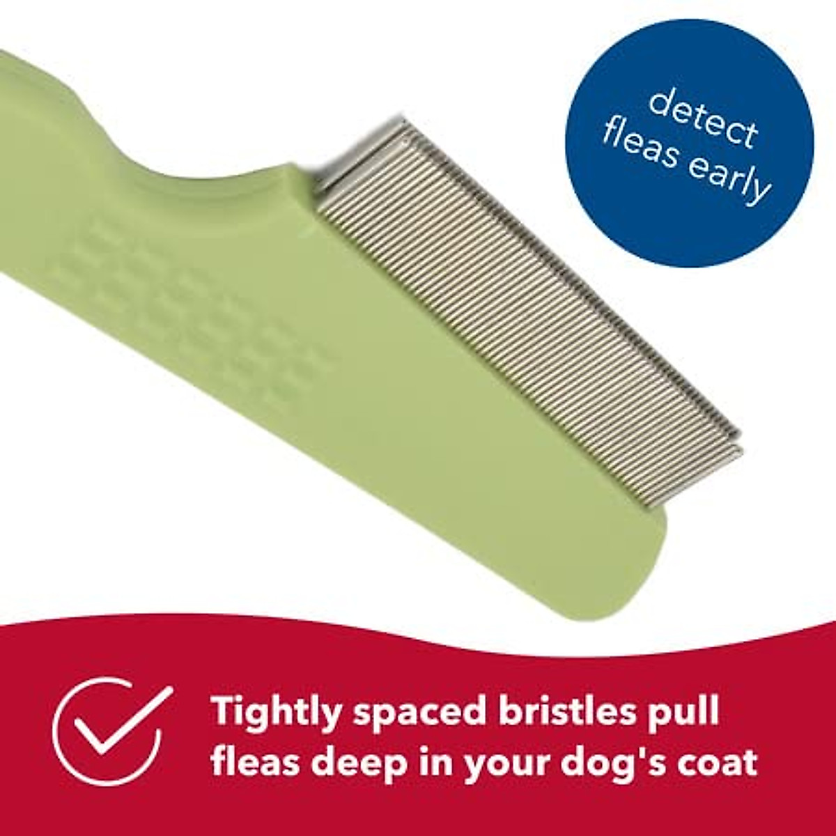 Coastal Pet Safari Dog Double Row Flea Comb - Helps Dry Skin - Dog Flea Comb for Flea Prevention and Detection in Pets with Short and Long Hair - One Size