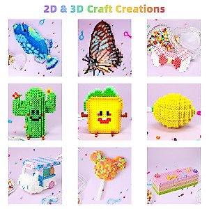 Meland Fuse Beads Kit - 11,000 pcs 36 Colors Fuse Beads Craft Set for Kids- 5MM Fuse Beads Set Including 5 Pegboards, Ironing Paper & Chain Accessories Iron Beads Christmas Birthday Gift