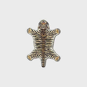 2x3 ft Funky Tiger Rug for Bedroom Irregular Shaped Non-Slip Door Mat Print Rug for Kids Room Faux Animal Skin Rug Animal Pattern Area Rug Orange