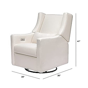 Babyletto Kiwi Electronic Power Recliner and Swivel Glider with USB Port in Performance Cream Eco-Weave, Water Repellent & Stain Resistant, Greenguard Gold and CertiPUR-US Certified