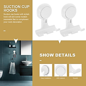 Beavorty 2pcs Suction Razor Hanger Suction Cup Wall Hanger Plug Hooks Bathroom Shower Hooks Toothbrush Wall Holder Wall Hanging Hooks Shaving Brush Holder White Abs Old Fashioned Coat Hook