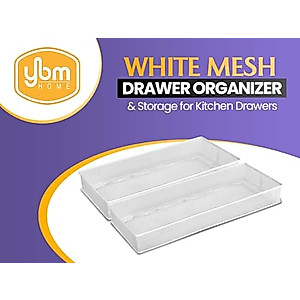 YBM HOME Silver Mesh Drawer Cabinet and or Shelf Organizer Bins, School Supply Holder Office Desktop Organizer Basket (2, 3x15x2 Inch)