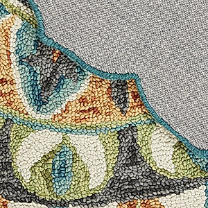 LR Home Dazzle Area Rug, 6' Round, Teal/Green