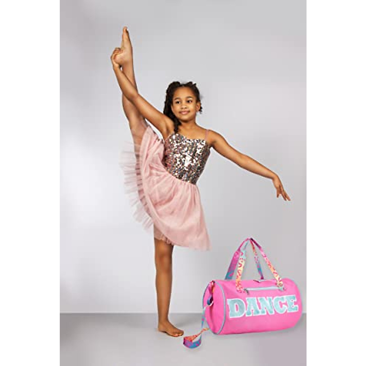 Dance Duffle Bags for Dancers, Girls, Teens, and Student Athletes, Fun Dance Workout Duffel Bag for Girls and Boys (Pink)