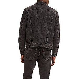 Levi's Men's Vintage Relaxed Lined Trucker Jacket, Black Stonewash, Large