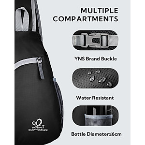WATERFLY Crossbody Sling Bag Small Water Resistant Backpack Lightweight Shoulder Chest Daypack for Men Women Hiking Travel