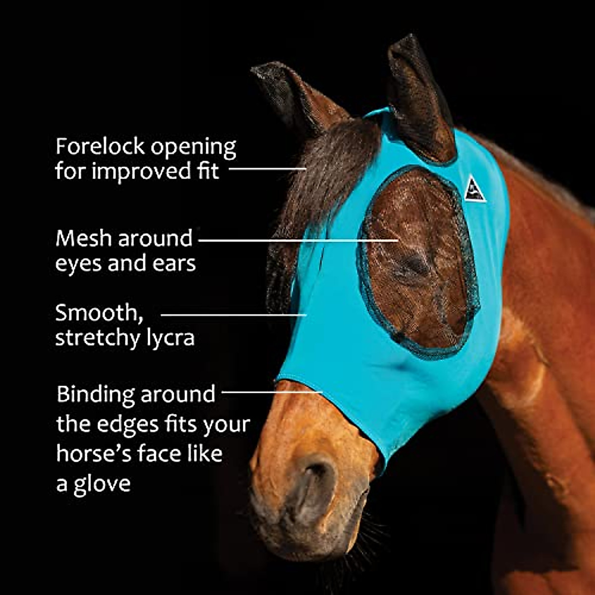 Professional's Choice Comfort-Fit Warm Blood Fly Mask - Pacific Blue Pattern - Maximum Protection and Comfort for Your Horse