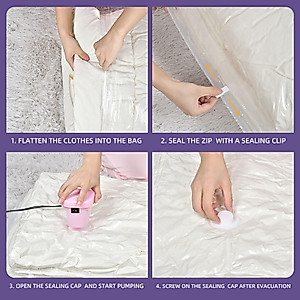 Vacuum Storage Bags,8 Pack (Medium,28"x20"),Space Saver 80% Vacuum Storage Bags,Storage Bags Vacuum Sealed of Clothes, Pillows,Comforters,Blankets Storage,Hand Pump Included