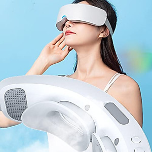 npkgvia The Eye Massager with Heat is Used to Relax and Reduce Eye Fatigue The Black Eye Bag is an Ideal Wearable Dildo (White, 19x14.5x9.8cm)