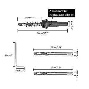 Suiwotin 2 3/4 inch/70mm Hole Saw BI-Metal Hole Saw Tools,Hole Cutter, Cut Smooth and Fast for Cornhole Boards, Wood, Plastic, Drywall, Fiberboard
