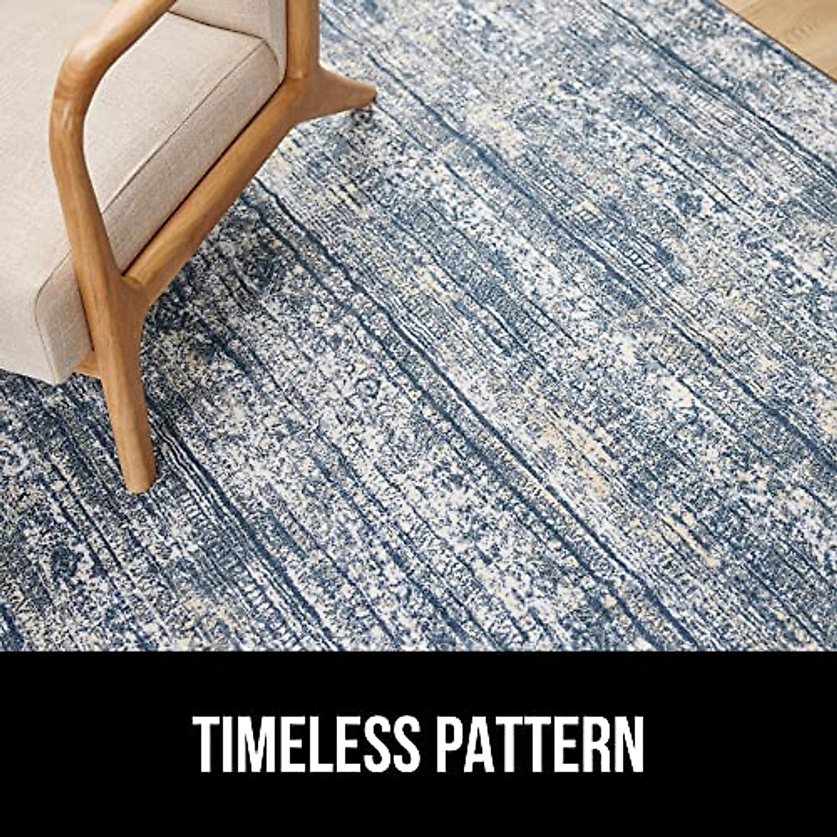 Gorilla Grip Soft Abstract Area Rug, Slip-Resistant Rubber Backing, Boho Modern Rugs, Low Profile Design, Resists Shedding and Fading, Home Décor for Living Room, Bedroom, 2.3 x 3.3, Charcoal Ivory