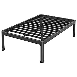 Yitong Angel Full Bed Frame with Round Corner Edge Legs, 18 Inch Heavy Duty Support 3500 lbs Metal Platform Bed Frame Full Size, No Box Spring Needed/Noise Free/Non-Slip/Steel Slat Support