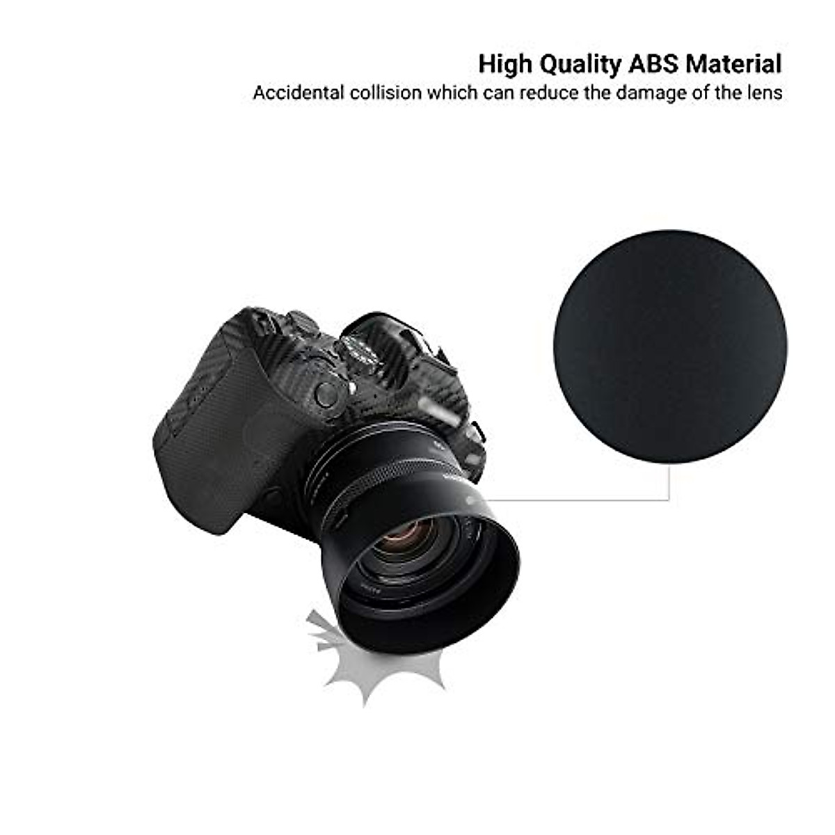 Lens Hood for Canon RF 50mm F1.8 STM on EOS R6 R5 RP R Camera, Reversible Lens Shade Replace Canon ES-65B Lens Hood, Compatible with 43mm Filters and 43mm Lens Cap