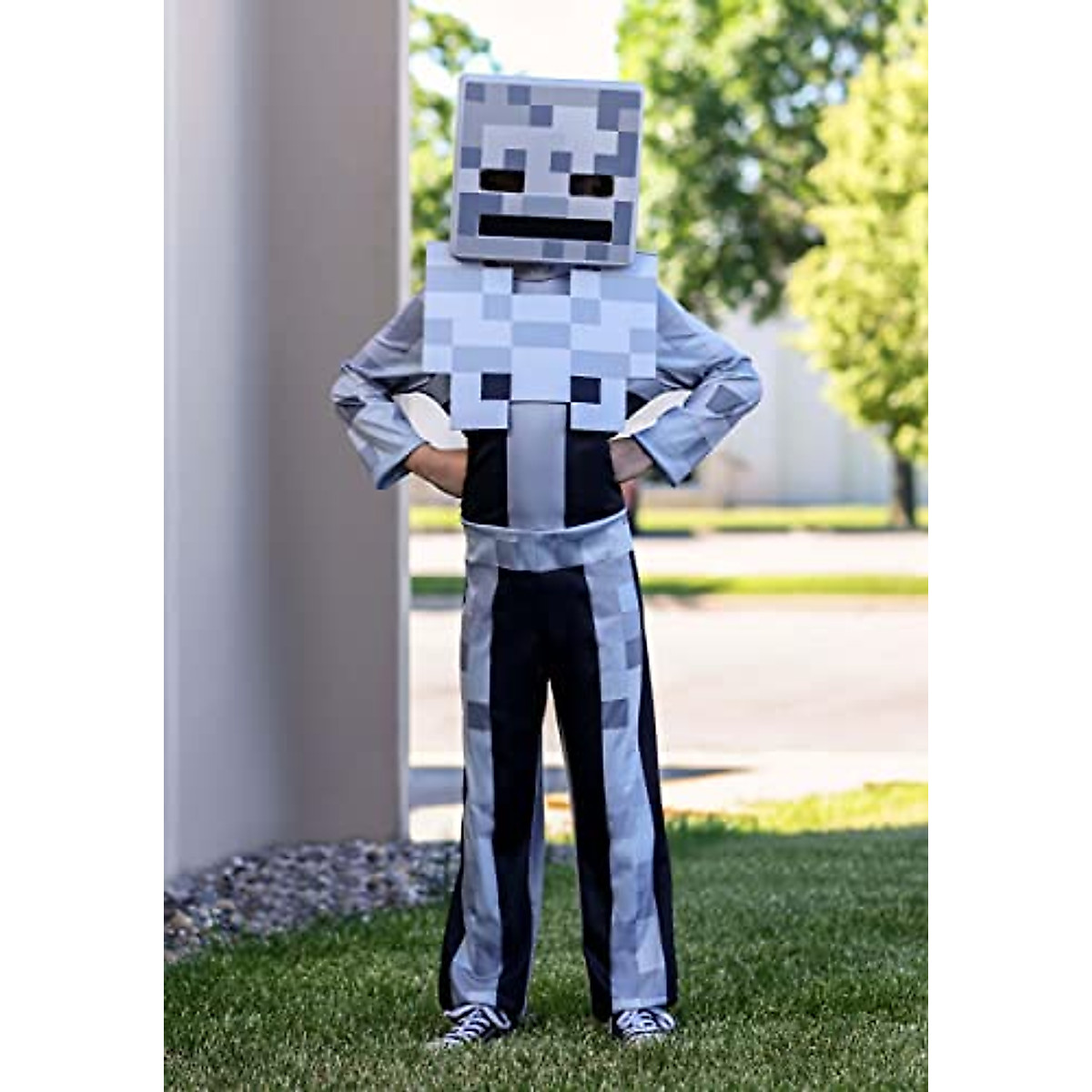 Disguise Minecraft Skeleton Costume for Kids, Video Game Inspired Character Outfit, Classic Child Size Small (4-6),Gray