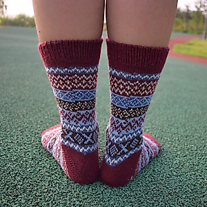 YQHMT Wool Socks for Women Gifts Winter Warm Thick Thermal Vintage Knit Soft Comfy Crew Socks Stocking Stuffers, Christmas Gifts