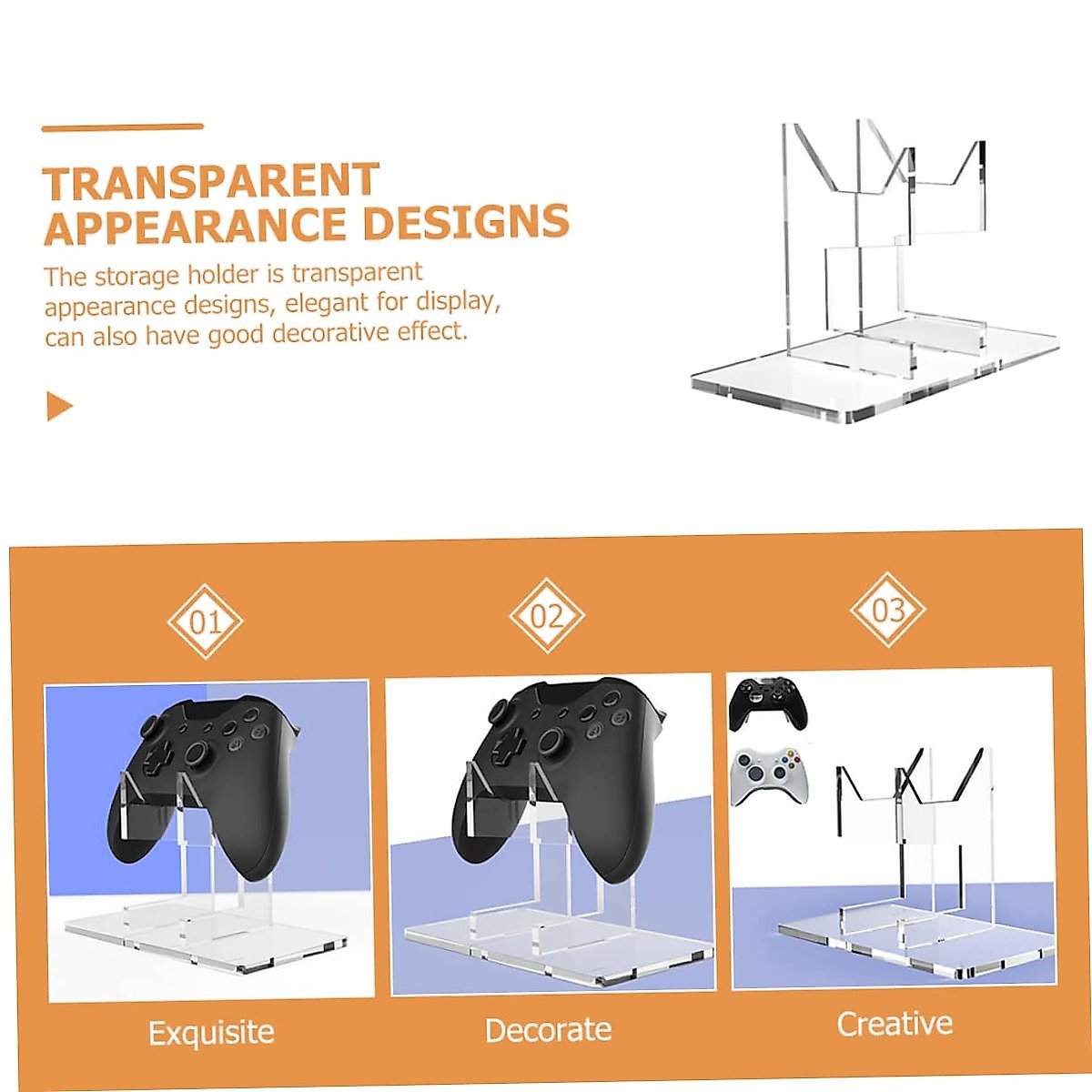 Gamepad Bracket Transparent Controller Holder Gaming Controller Racks Game Controller Rack Game Controller Support Universal Controller Racks Controller Stand