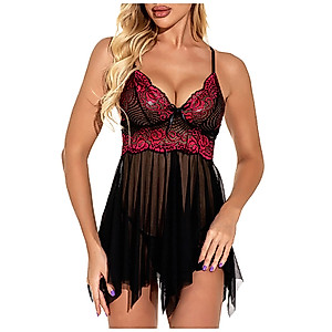 Women Lingerie Sets with Garter Belt for Sex Naughty 3 Piece Sexy Bra and Panty Set Floral Lace Teddy Strappy Babydoll Bodysuit Underwear Sexy Items For Couples Kinky Cosplay Lingerie Outfits 270