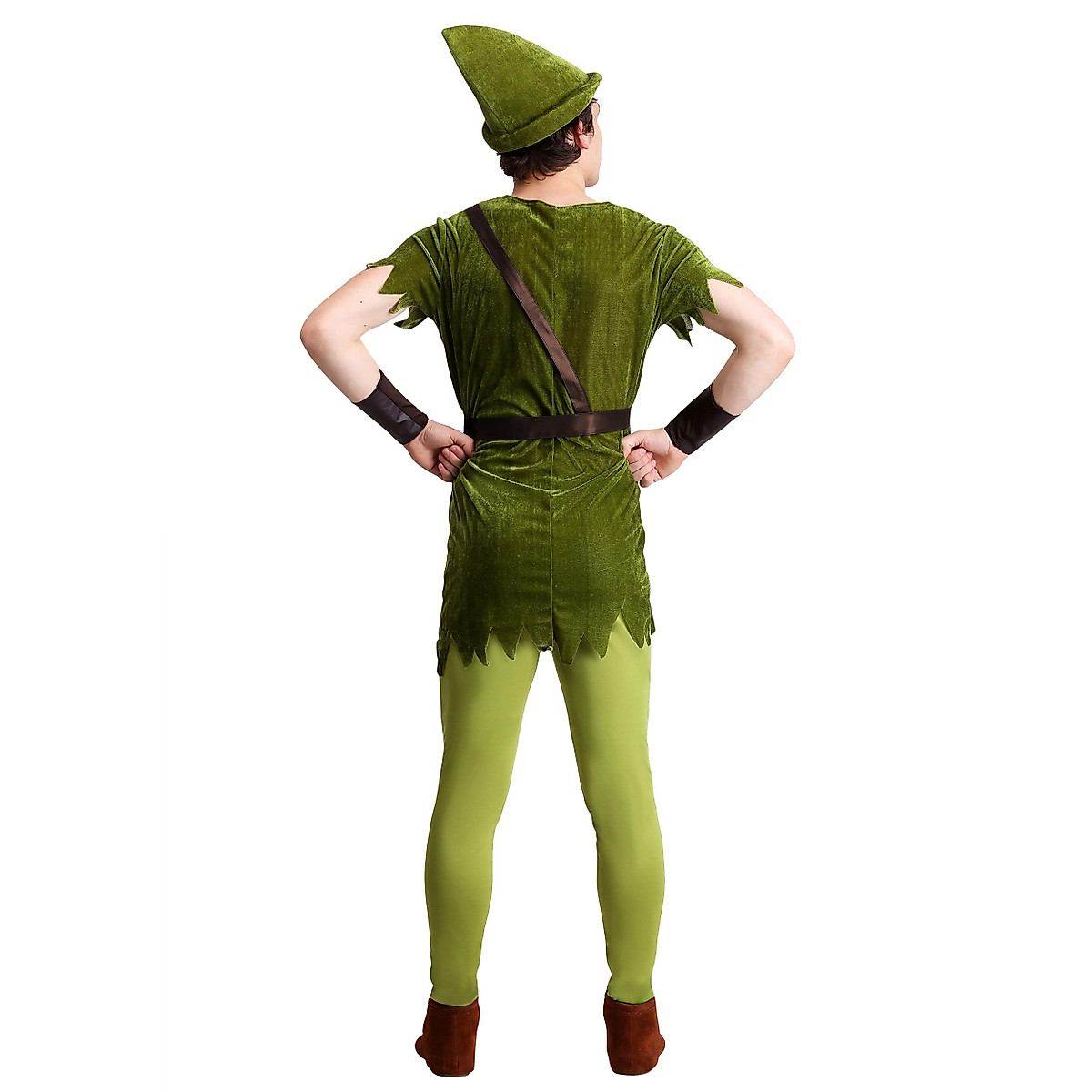 Fun Costumes Adult Plus Size Peter Pan with Hat, Shirt, Tights, Belt/Harness and Wrist Cuffs 2X