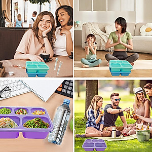 NOEAIKE 4 Pack Snackle Box Container,Lunchable Container Bento Box for Kids & Adult 5-Compartment Food Containers for Storage Fruit,Veggie,Charcuterie,Suitable Picnics,Party,School,Work and Travel