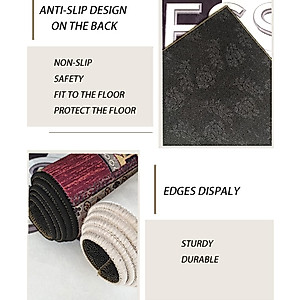 Modern Contemporary Black Brown Wood Texture Area Rug for Living Room Bedroom Dining Room Washable No-Slip Indoor Outdoor Floor Carpet Kitchen Laundry Balcony Runner Rug 2x3